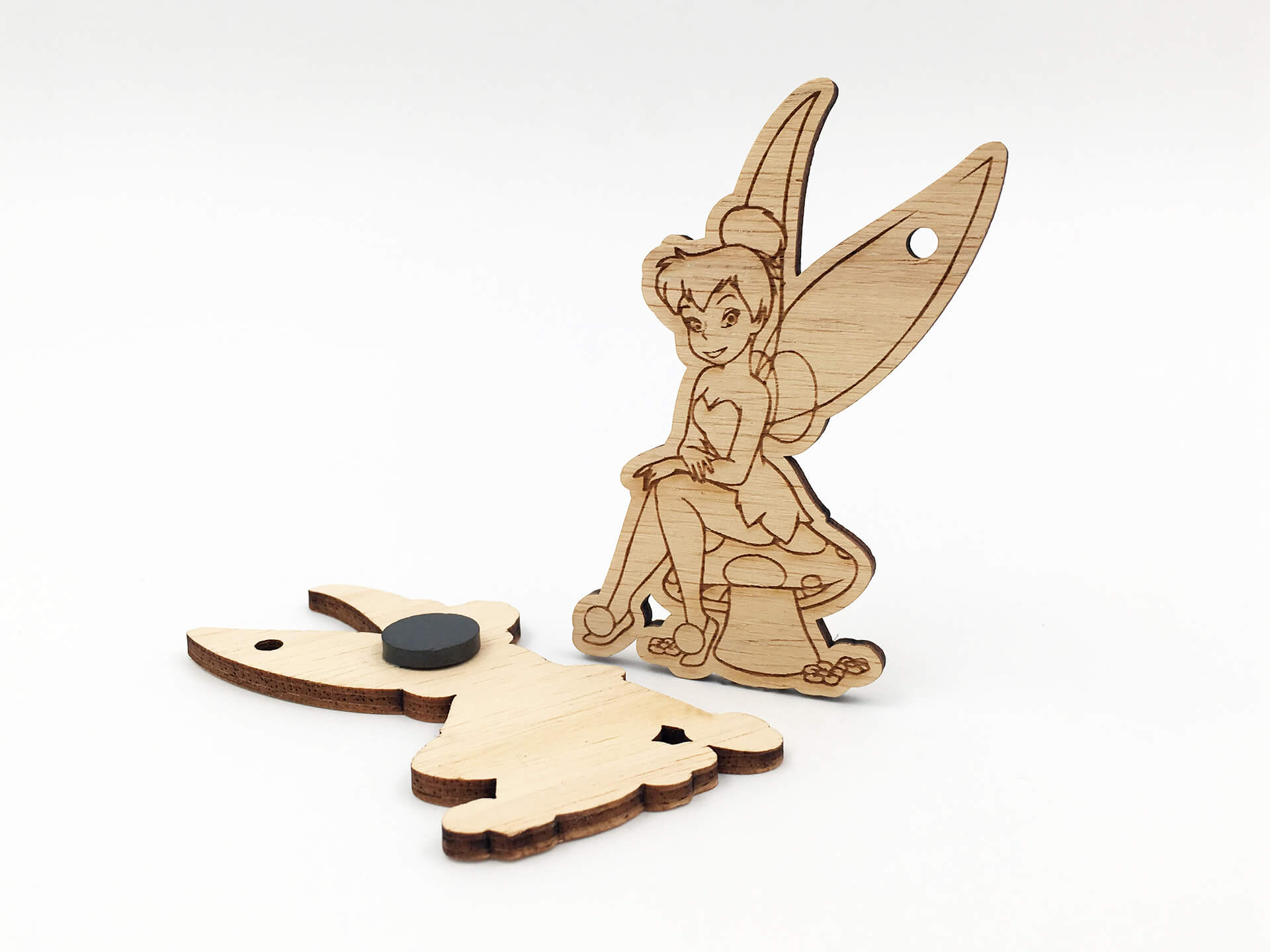 Ξύλινο διακοσμητικό μαγνητάκι "Tinkerbell" - Gift & Design